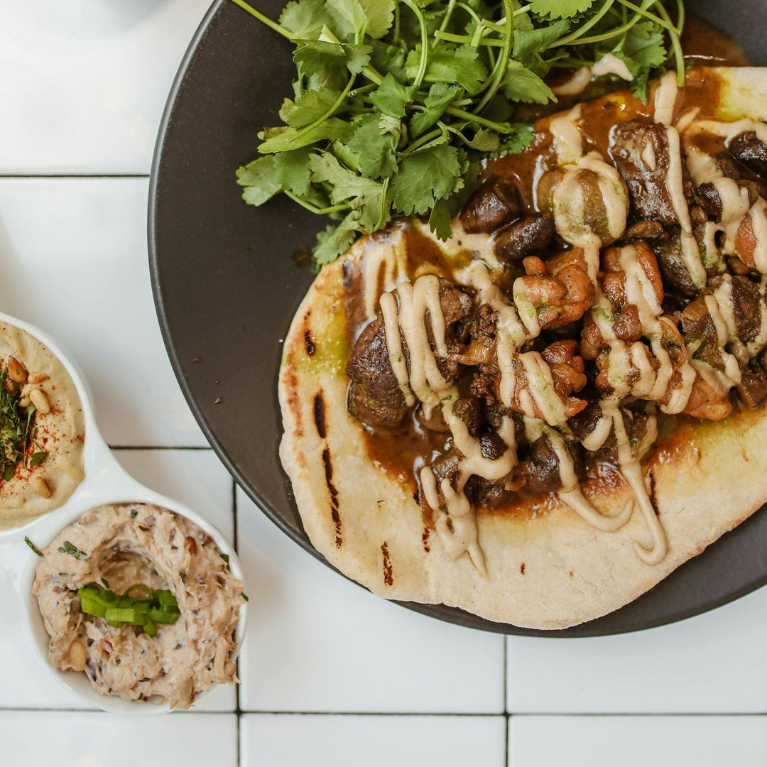 Middle Eastern Flatbread with Roasted Vegetables and Tahini – Zina's ...